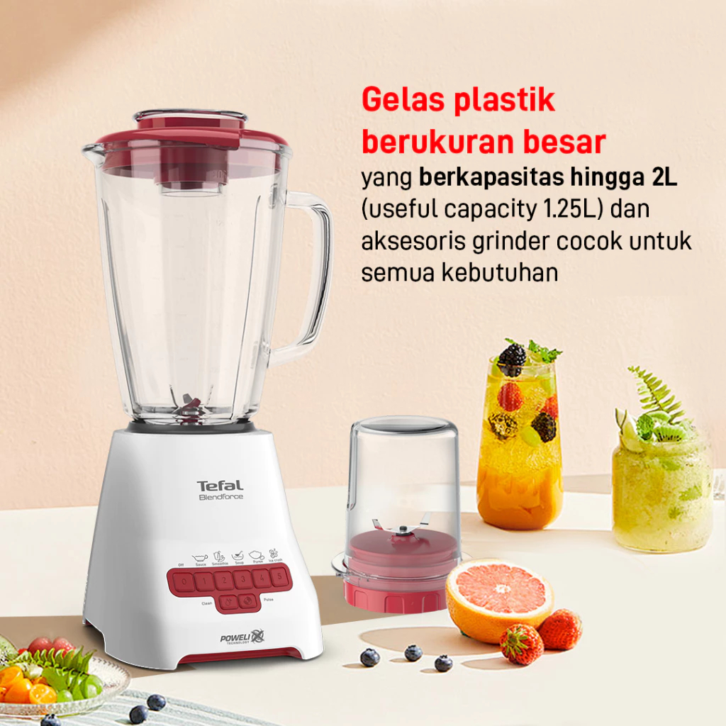 Jual Tefal Blender Blendforce Piano BL477 Brand FRANCE - 2 Liter, 5 Preset Blender BL477 ...