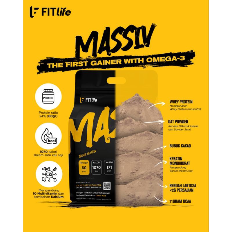 Jual Fitlife massiv 5 lb mass gainer Mpro upgraded | Shopee Indonesia