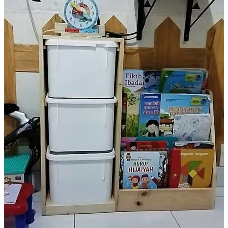 Jual Rak Trofast Mainan Anak 3 Box Dan Tempat Buku Anak | Shopee Indonesia