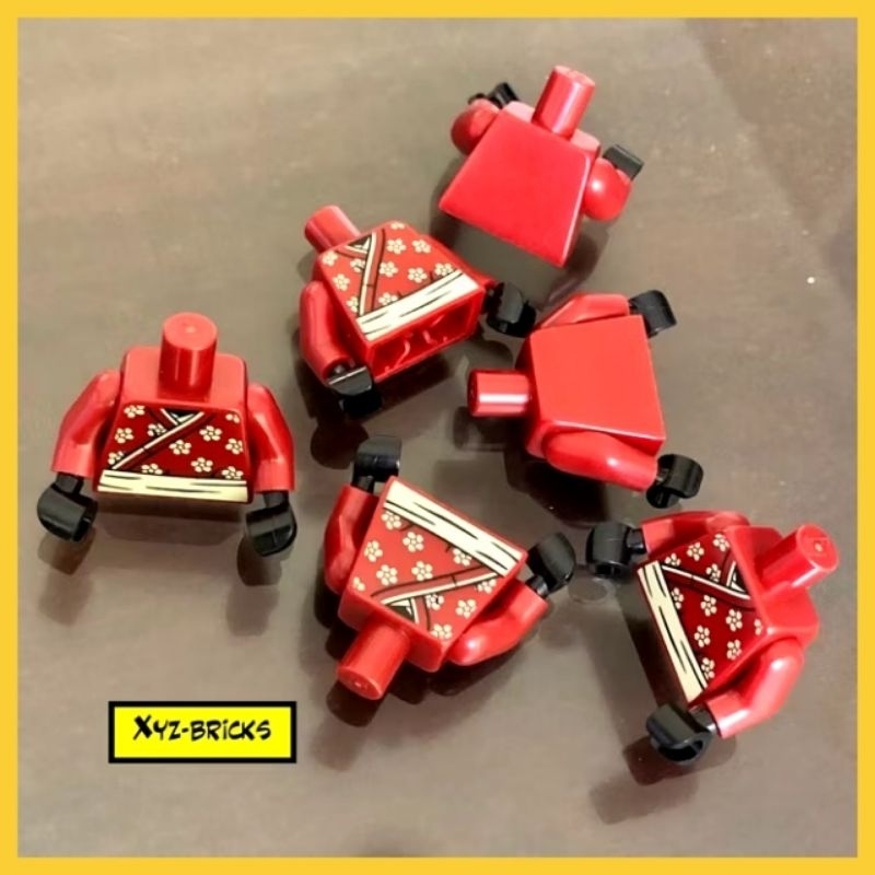 Jual LEGO PARTS 4610033 Torso Dark Red - Wrapped Samurai Robe with ...
