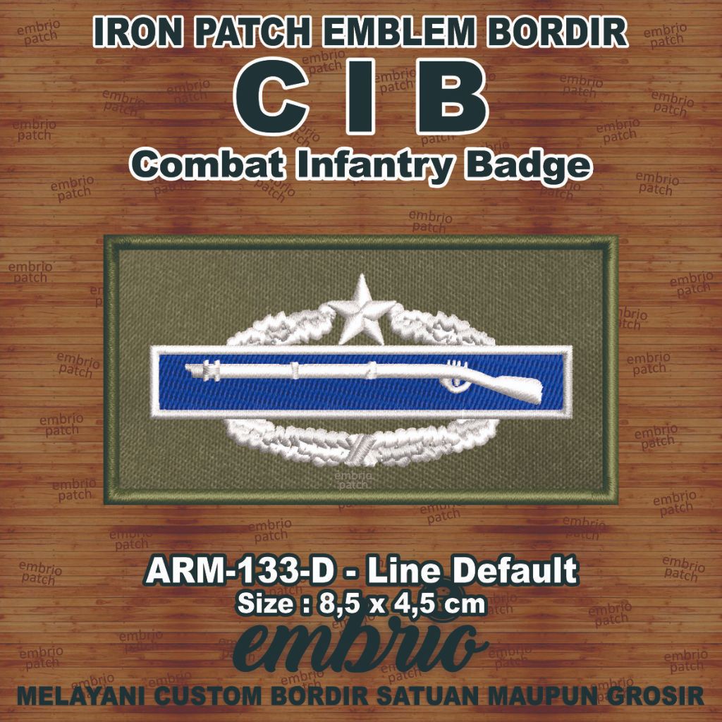 Jual ARM-133-D Patch CIB Combat Infantry Badge US Army Patches Emblem ...