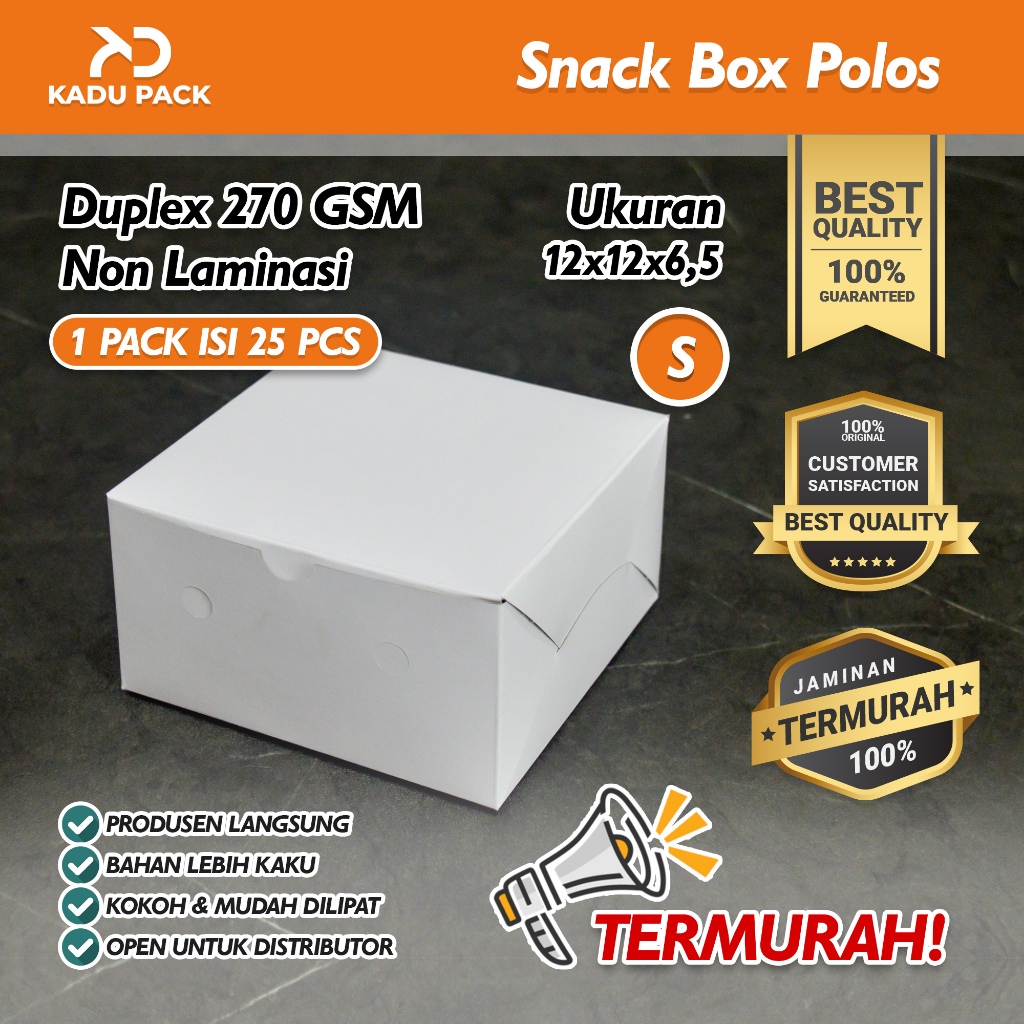 Jual Isi 50 Pcs Snack Box | Dus Kue | Box Snack | 12x12 | Duplex ...