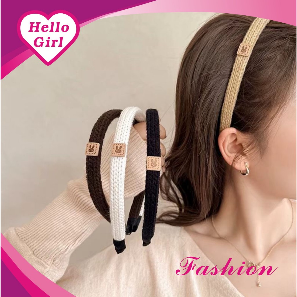 Jual ( Hello Girl )B121 Bando Bandana Wanita Headband Benang Lucu Gaya ...
