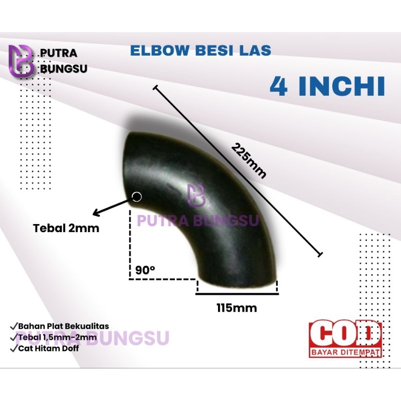 Jual (PROMO) Elbow pipa besi las ukuran 4" inchi | ELBOW / KNEE ...