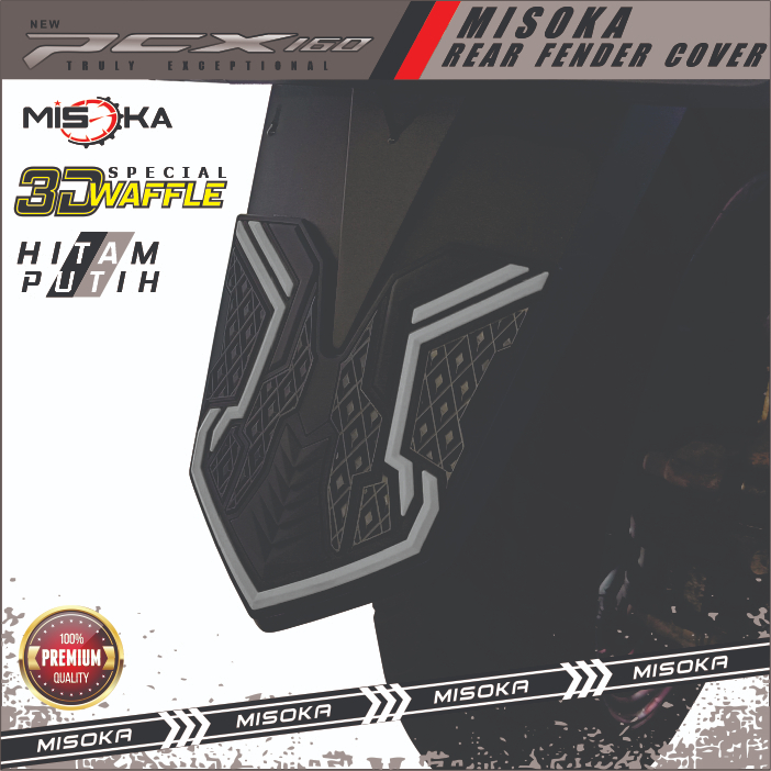 Jual Misoka Rear Fender Cover Pcx 160 2025 Roadsync Rubber Karet Aksesoris motor matic premium ...