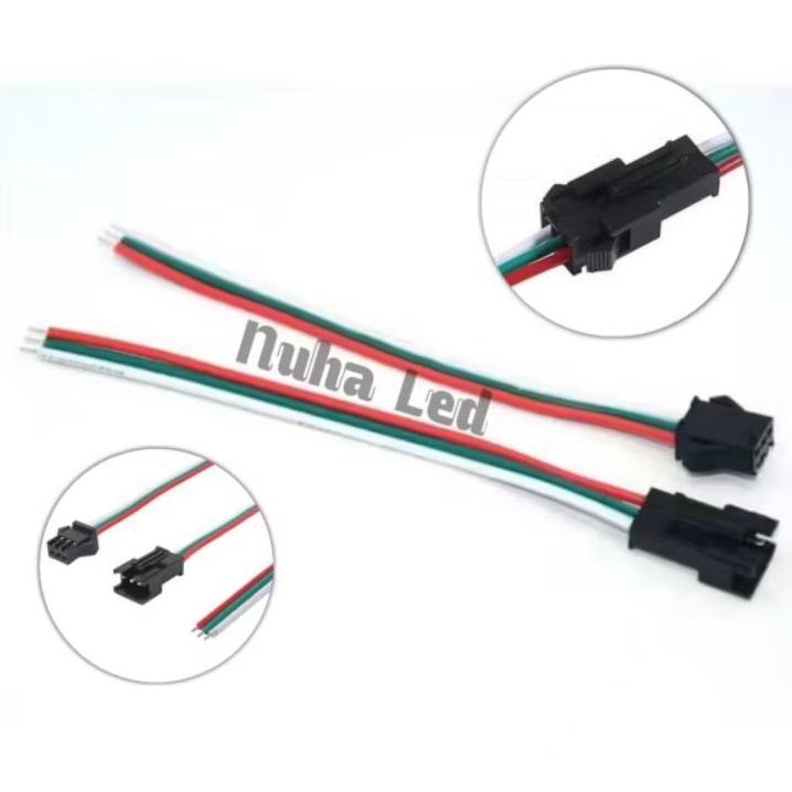 Jual 5set Kabel 3P Soket Terminal Jantan Betina Konektor 3 pin DC ...