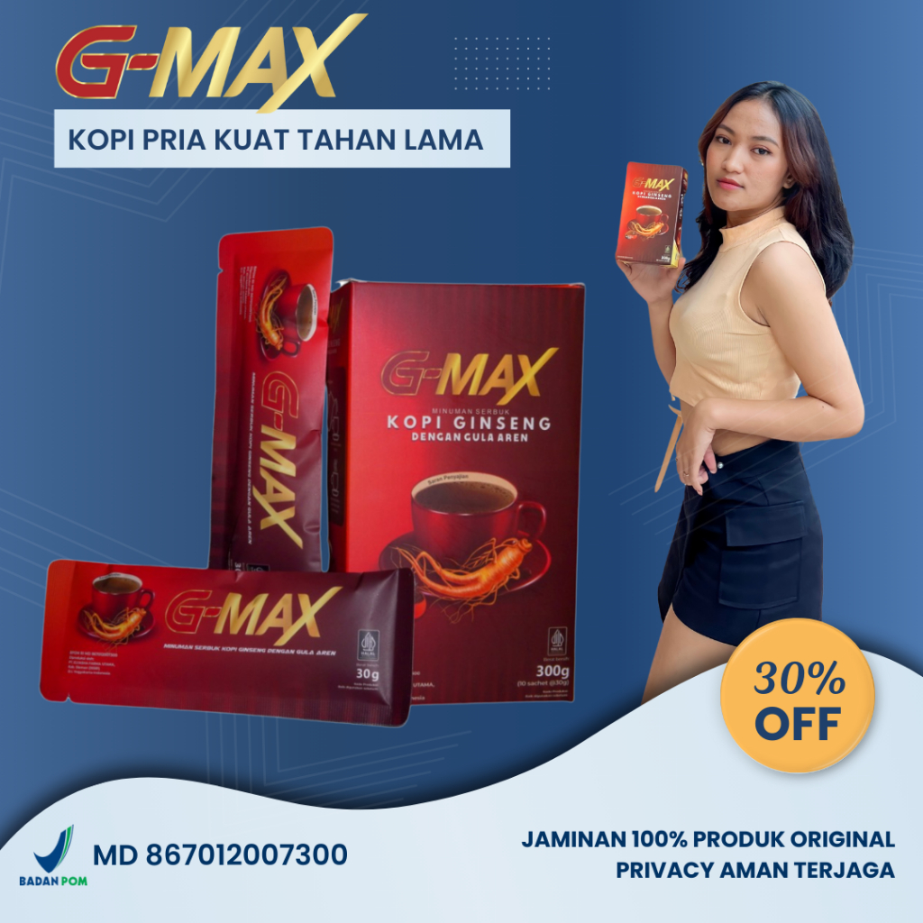 Jual G-MAX Minuman Serbuk Kopi Ginseng Dan Gula Aren Meningkatkan Daya Tahan Tubuh BPOM HALAL ...