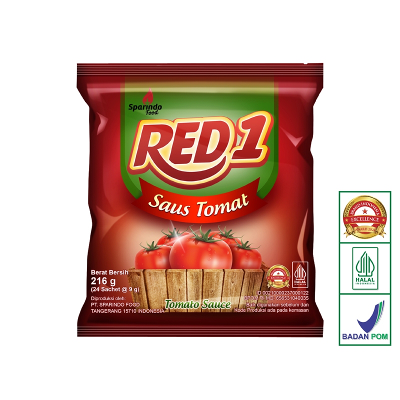 Jual RED1 Saus Tomat 9gr (24 sachet x 9gram) | Shopee Indonesia
