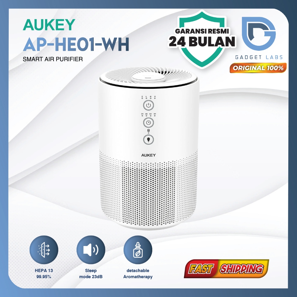 Jual Aukey AP-HE01 Air Purifier Hepa Filter H13 - Pembersih Penyaring Udara Ruangan Kamar Tidur ...