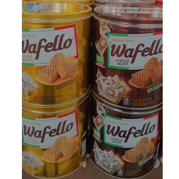 Jual Roma Wafer Wafello kaleng dengan lapisan Karamel dan Coklat renyah ...