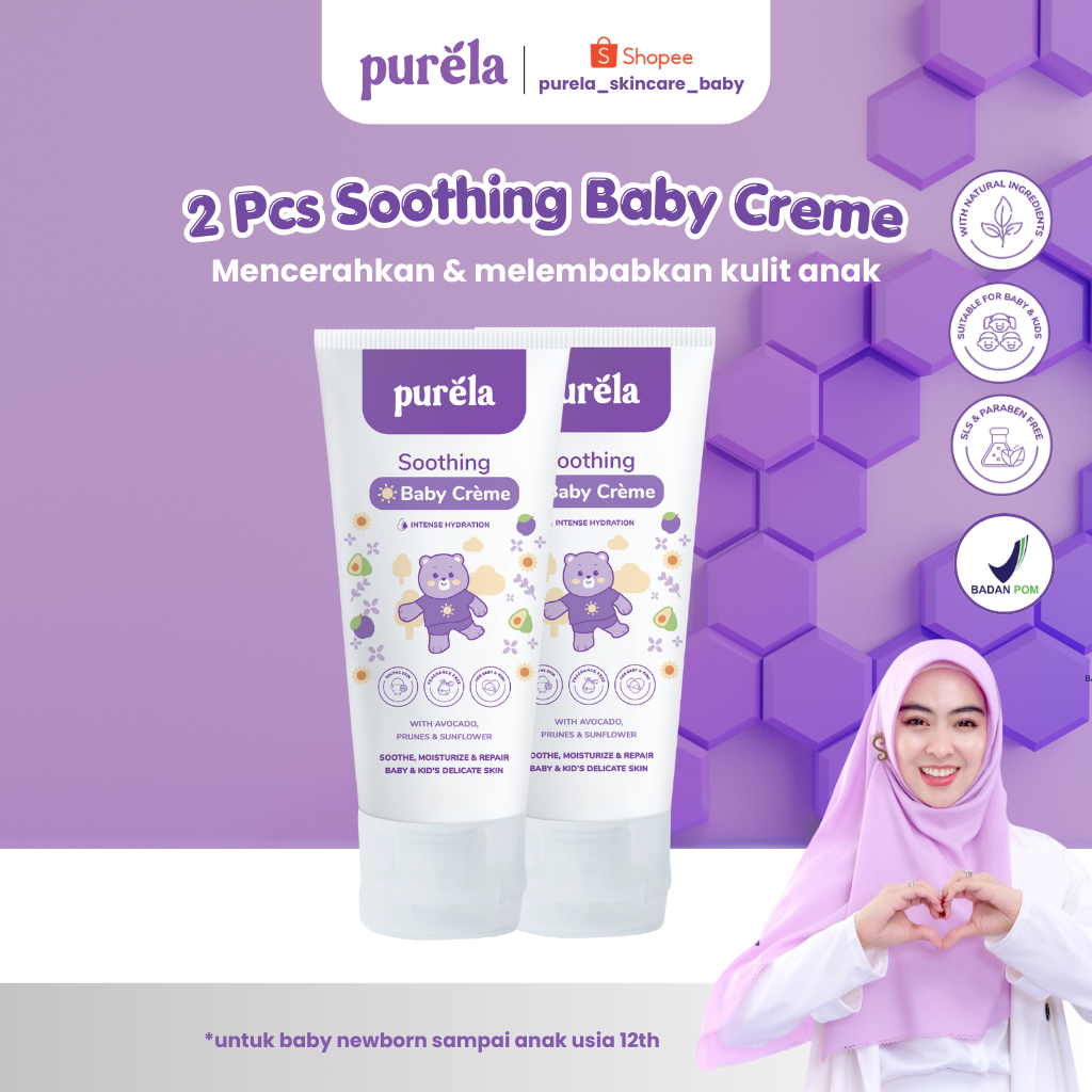 Jual PURELA Skincare Baby Bundle 2 Pcs Soothing Baby Cream 70g ...