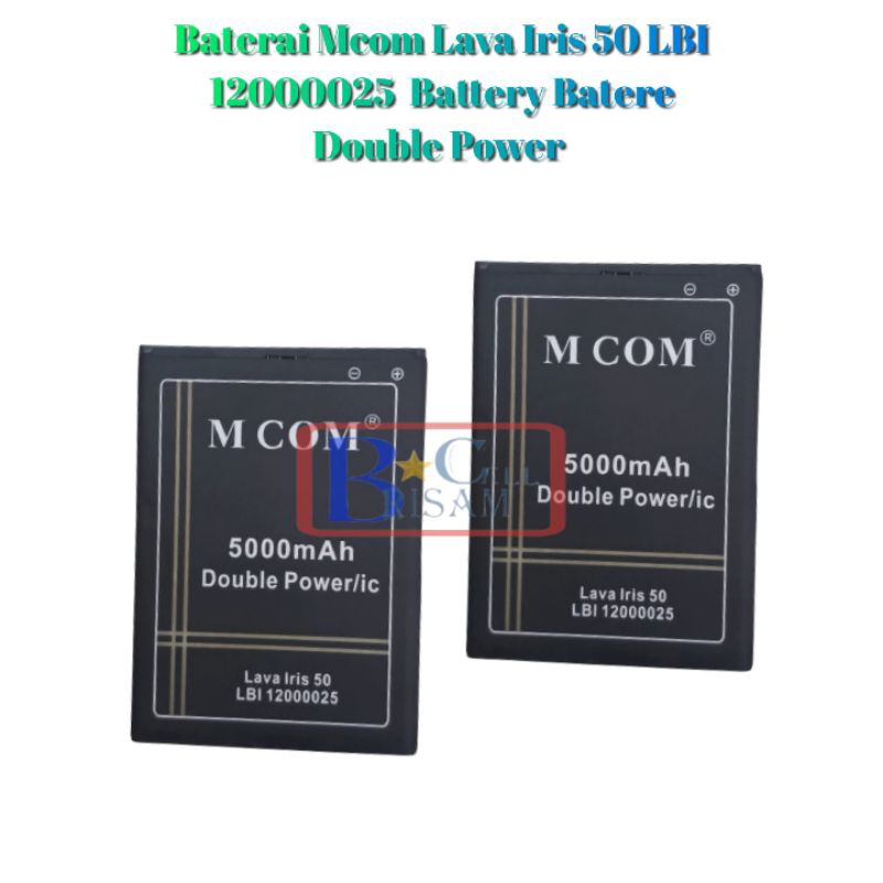 Jual Baterai Mcom Lava Iris 50 LBI 12000025 Battery Batere Double Power | Shopee Indonesia