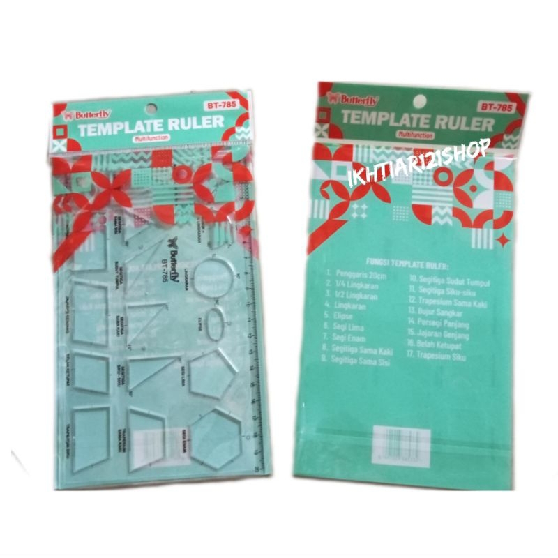 Jual Penggaris Bangun Datar Mal Blok Matematik Butterfly | Shopee Indonesia