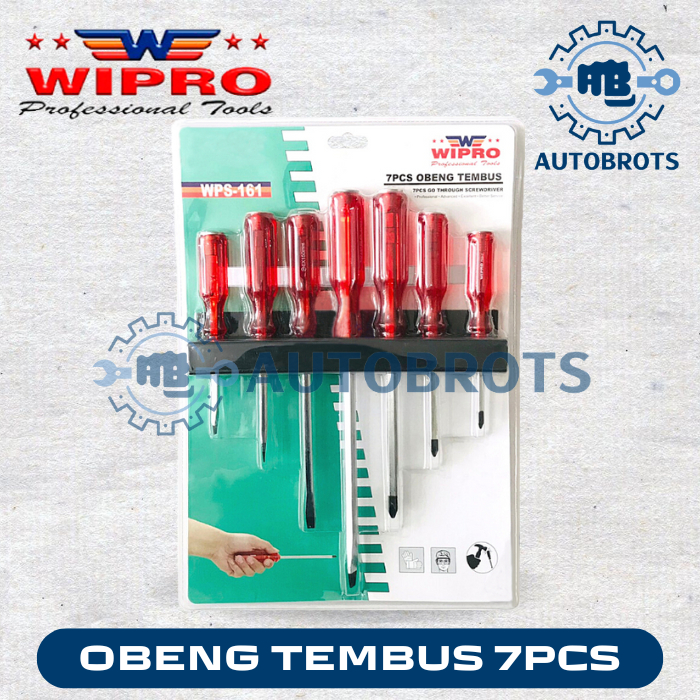 Jual WIPRO Obeng Set Tembus Merah 7 Set / Go Thru Screwdriver Set 7pcs ...