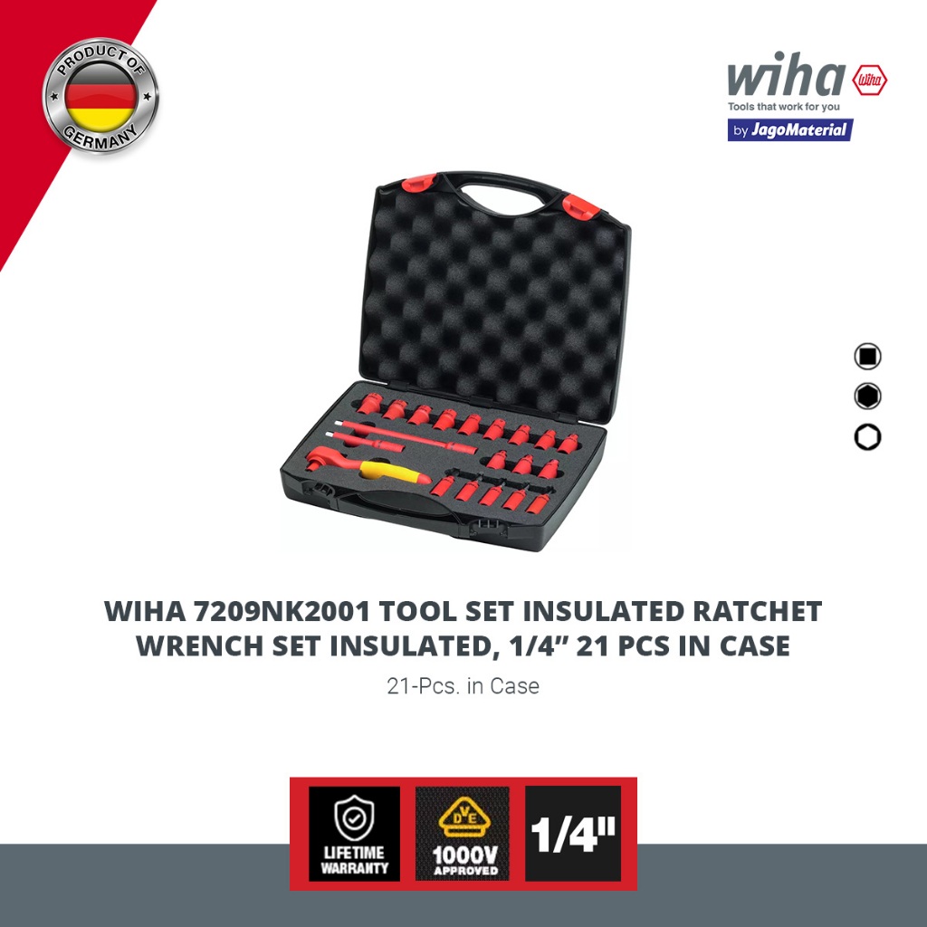 Jual Wiha 7209NK2001 Tool Set Insulated Ratchet Wrench Set Insulated, 1 ...
