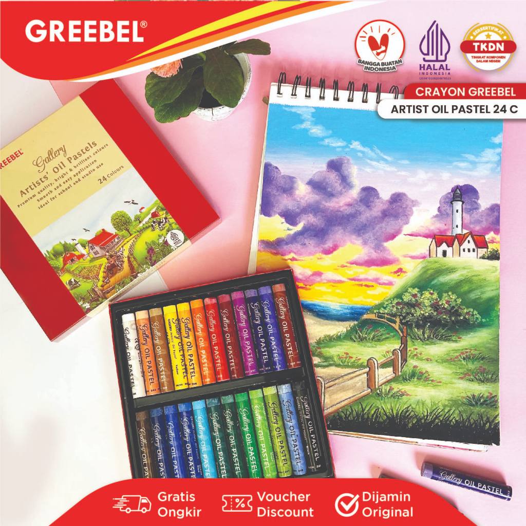 Jual GREEBEL Crayon Artist 24 Warna / Krayon Artist Oil Pastel 24 ...
