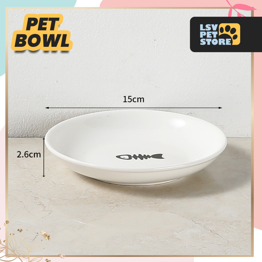Jual READY Piring Keramik Tanpa Holder Tempat Makan Anbul Kucing Anjing ...