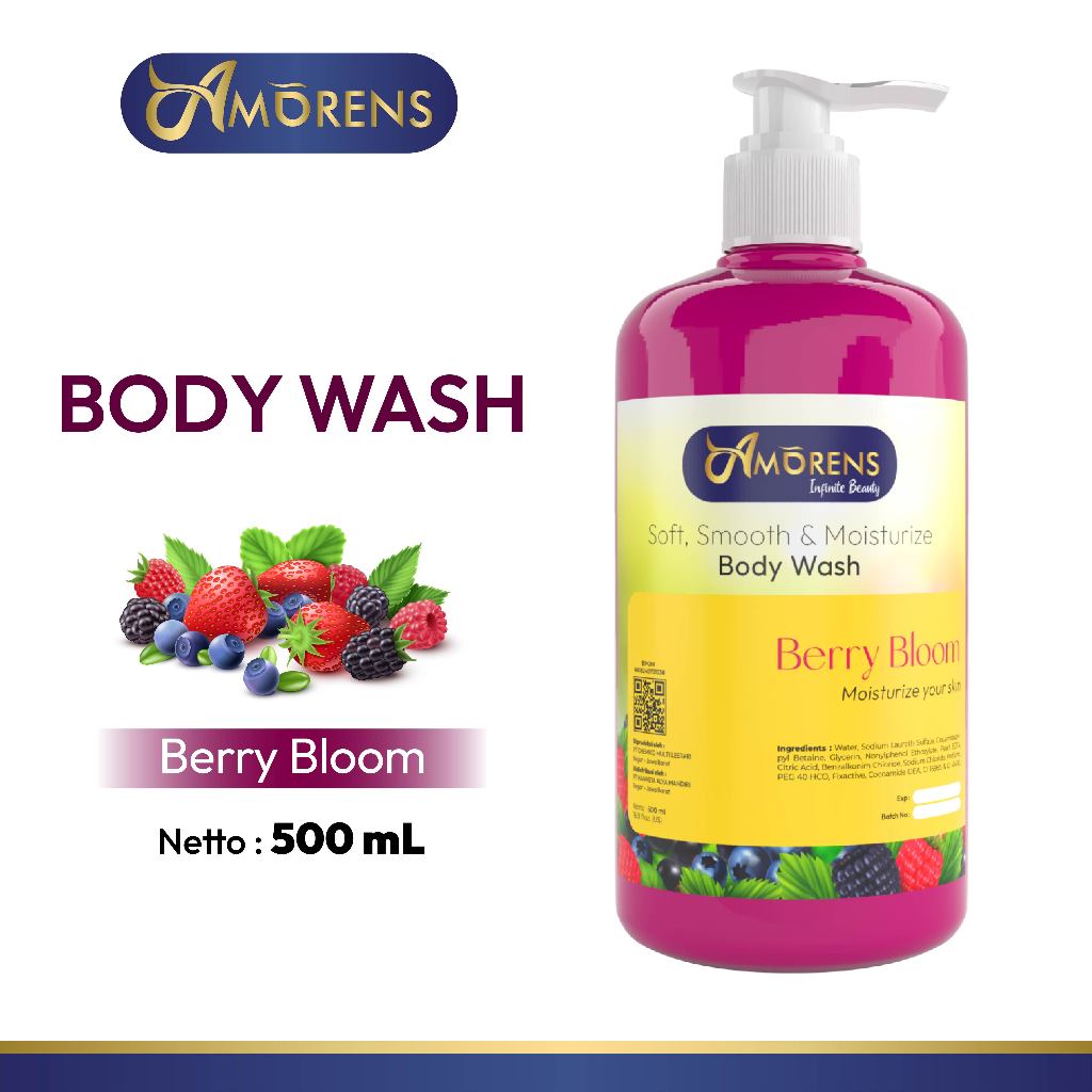 Jual AMORENS Body Wash / Sabun Mandi Cair Berry Bloom [500ml] | Shopee ...