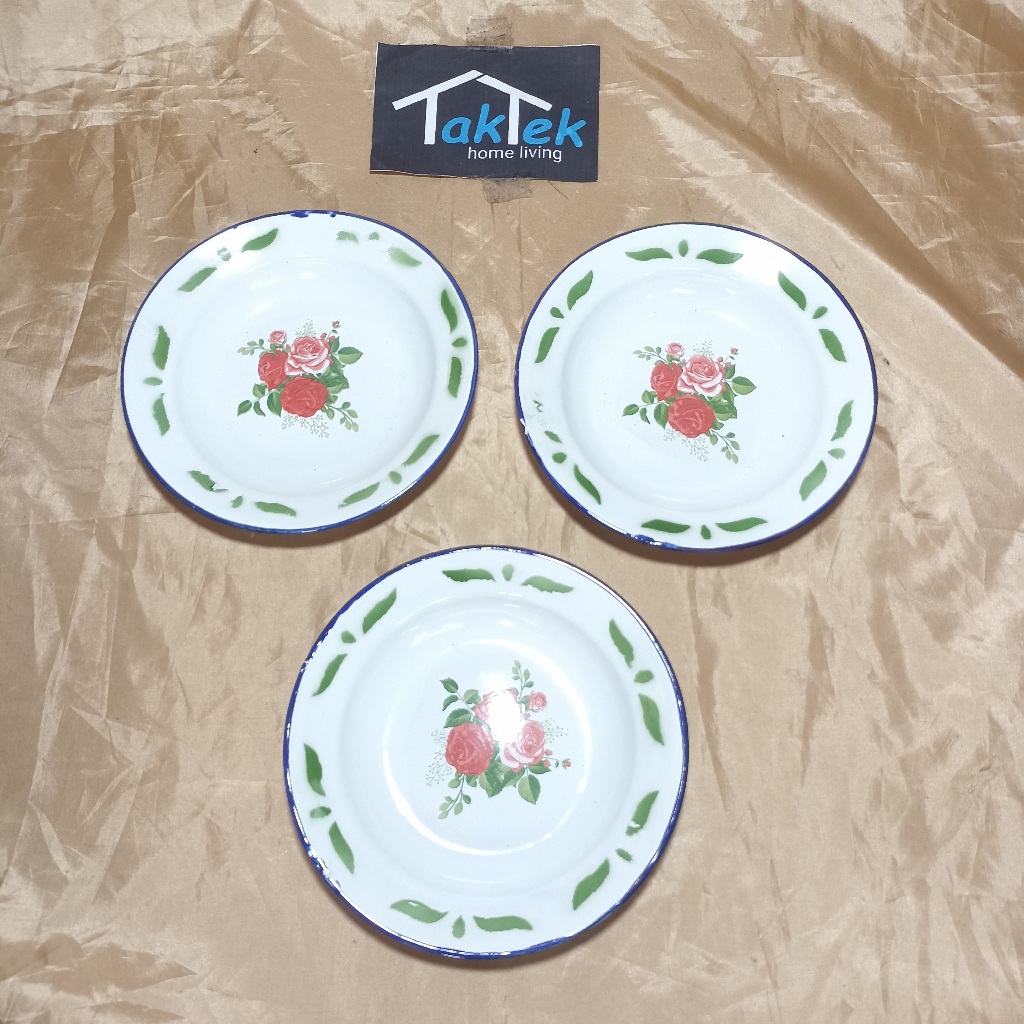 Jual PIRING SENG NO 20 MAKAN ENAMEL KALENG BULAT JADUL CLASSIC KUNO ...