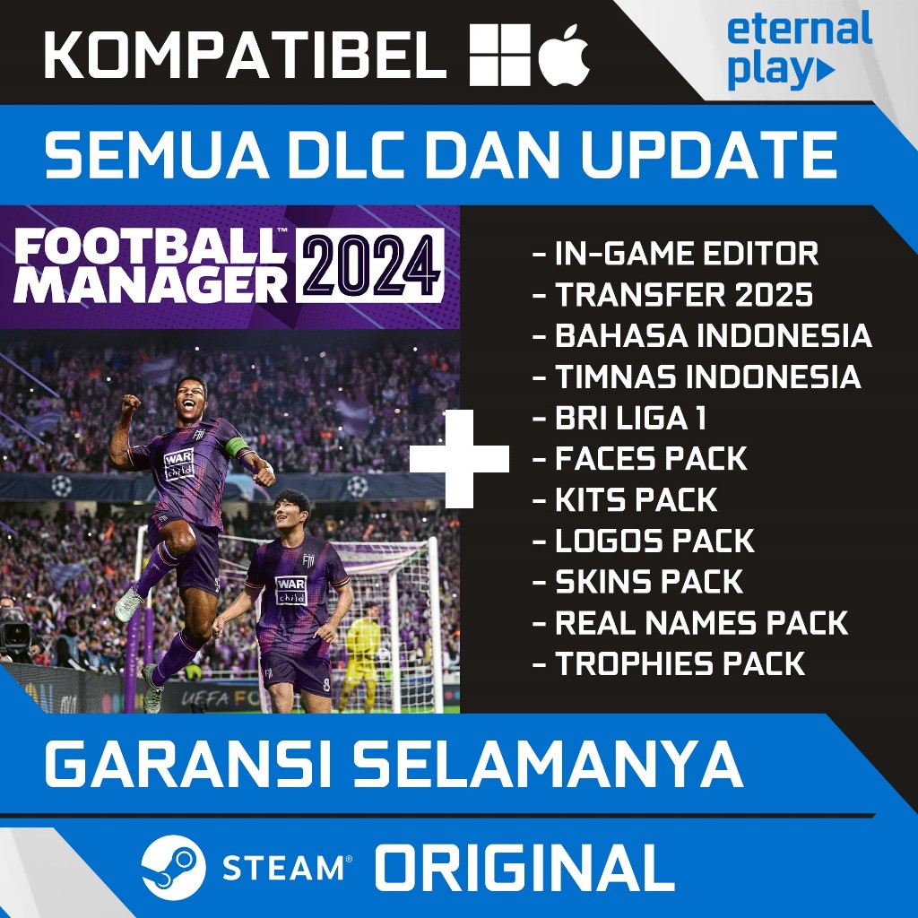 Jual Football Manager 2024 / FM 24 + In Game Editor + Megapack PC MAC Original | Shopee Indonesia