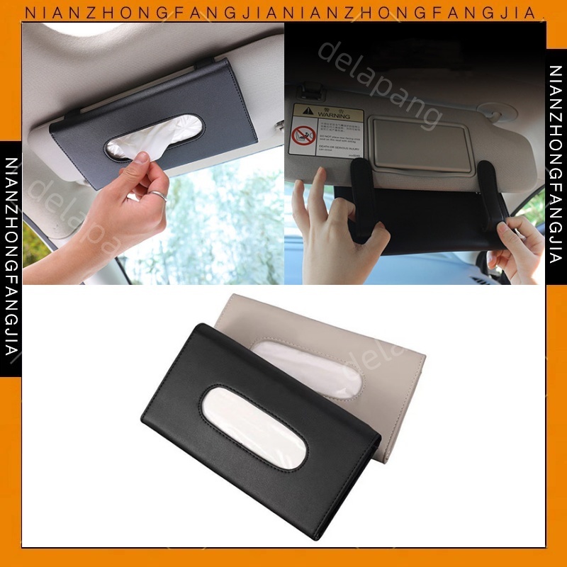 Jual Tempat Tisu Mobil Kotak Tissue Gantung Car Sun Visor Jepit PU ...