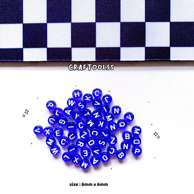 Jual MANIK MOTE PILIH HURUF BIREL TRANSPARAN / BIRU ELEKTRIK TRANSPARAN ...