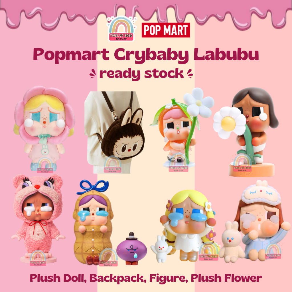 Jual READY STOCK POPMART Original Labubu Crybaby Flower Plush Doll ...
