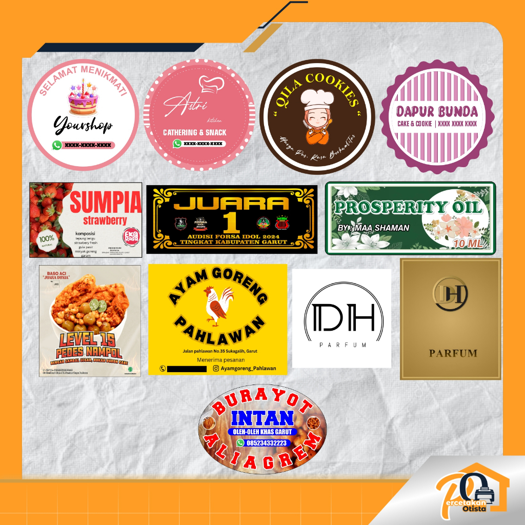 Jual stiker label makanan, stiker kue kering lebaran, sticker jualan a3 ...