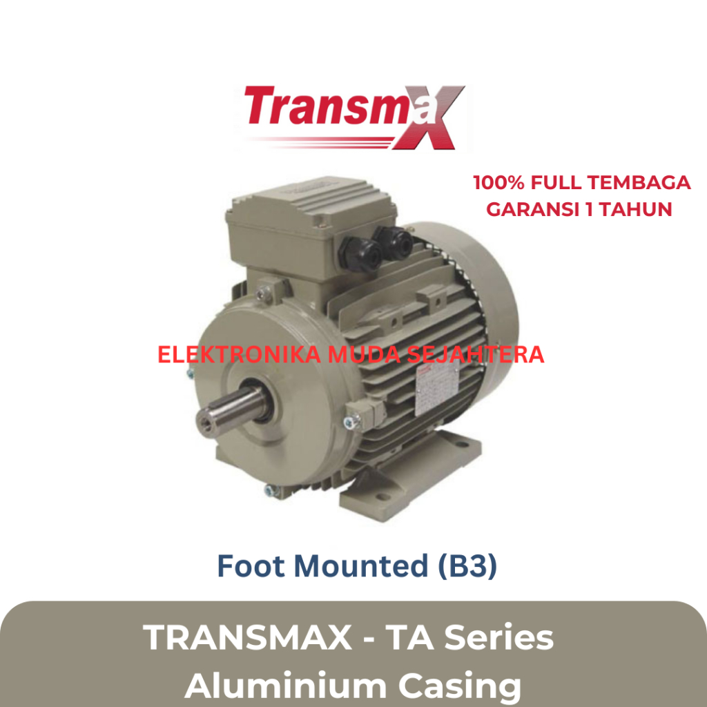 Jual TRANSMAX DINAMO MOTOR 1.5 KW / 2 HP 3 PHASE 220V/380V B3 FOOT | Shopee Indonesia