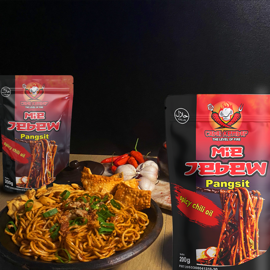 Jual MIE JEBBEW /MIE LEVEL/MIE CHILI OIL 200G-CABAI KEMBAR | Shopee ...
