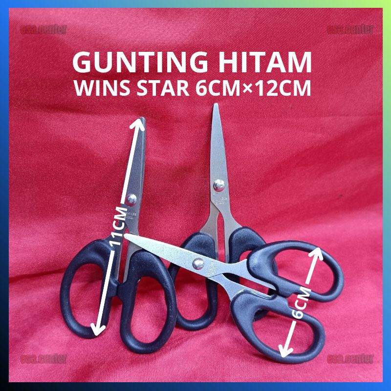 Jual Gunting Stainless Stell Hitam Win Star Tanggung 12cm × 6cm HITAM ...