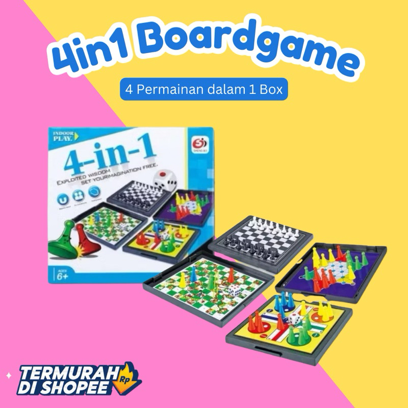Jual Mainan anak 4IN1 MAGNETIC BOARD GAME / Ular Tangga Magnet Magnetic ...