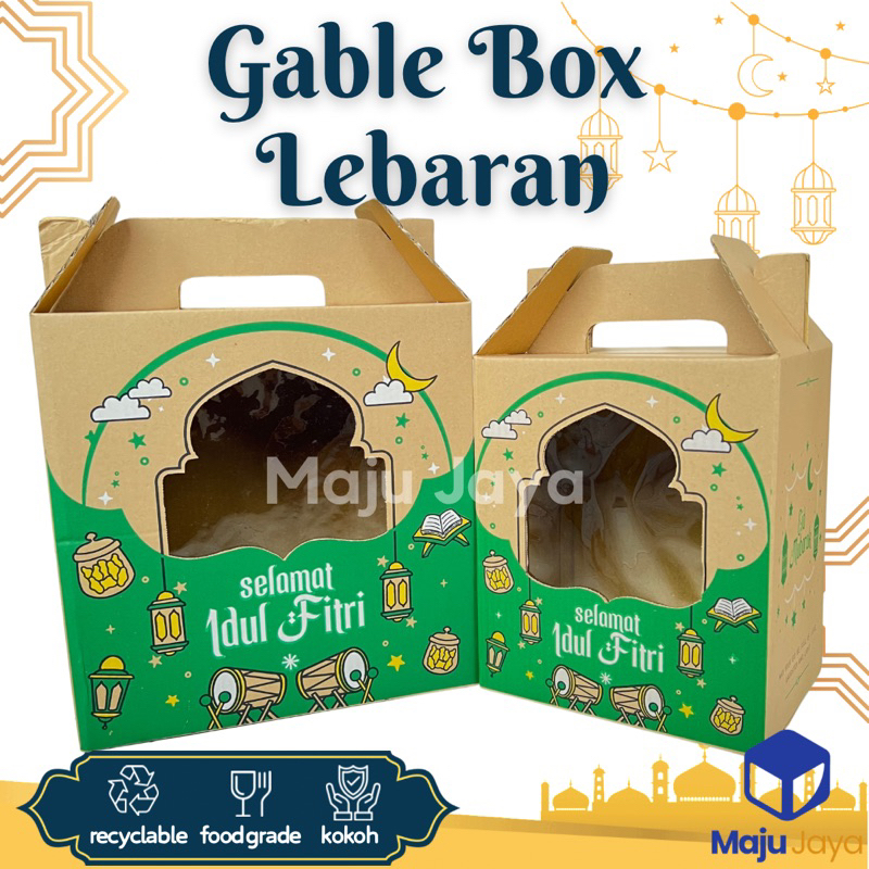 Jual Gable Box Parcel Lebaran Motif Idul Fitri / Box Tenteng Parcel M L ...