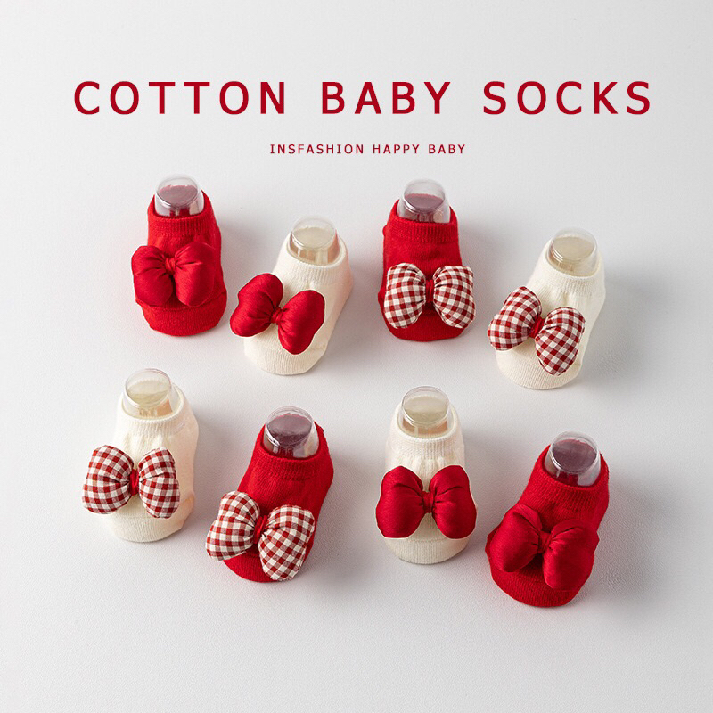 Jual [BISA COD] Kaos Kaki Bayi Pita | Red Ribbon Socks | Kao Kaki Anak ...