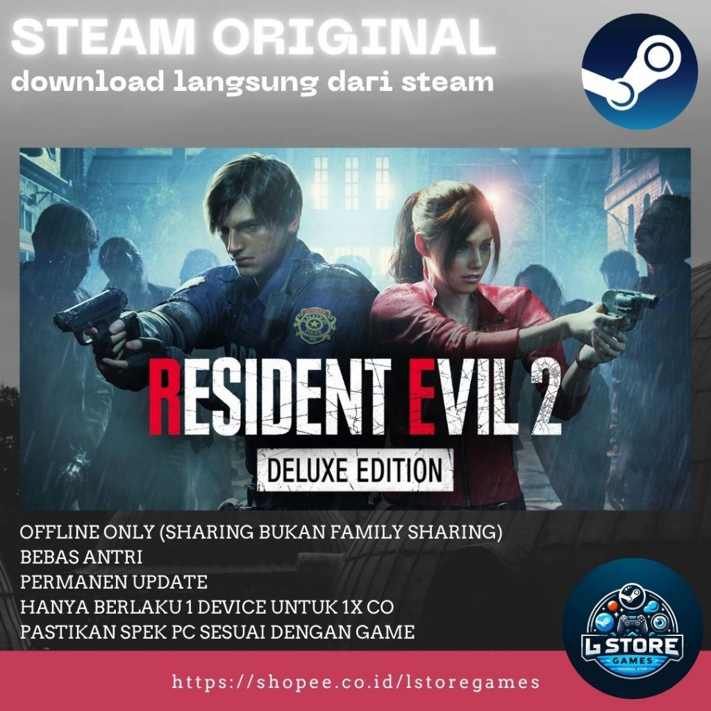 Jual Resident Evil 2 / Biohazard Re:2 Deluxe Edition PC Sharing Original Offline | Shopee Indonesia