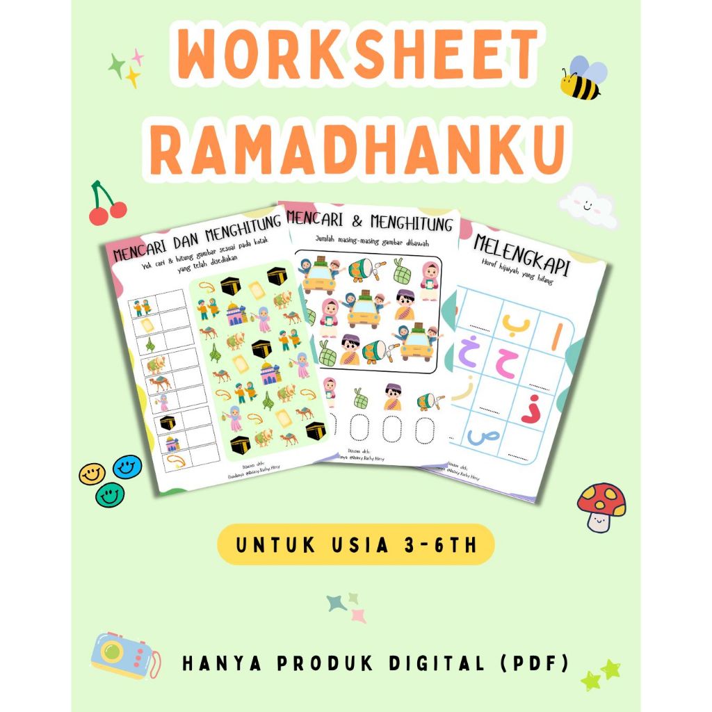 Jual printable worksheet ramadhan anak usia 3-6th | Shopee Indonesia