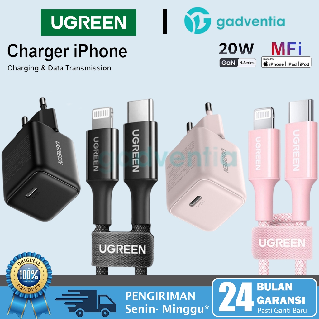 Jual UGREEN Charger Set GaN Mini Untuk Handphone iPhone X XS XR 11 12 ...