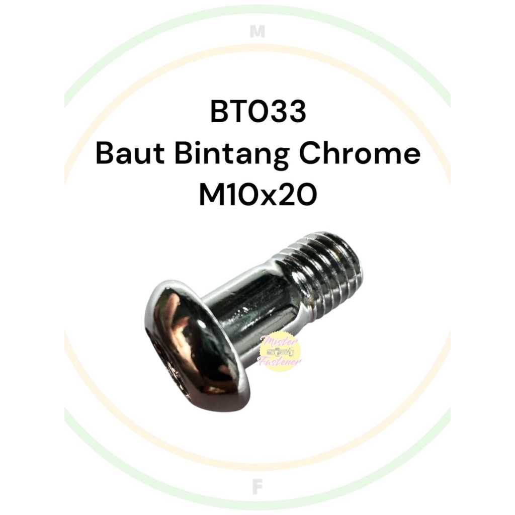 Jual Baut Bintang Chrome 10mm M10x20 Baut 14 Kunci T50 Yamaha Vixion Kepala Babi 10 mili ...