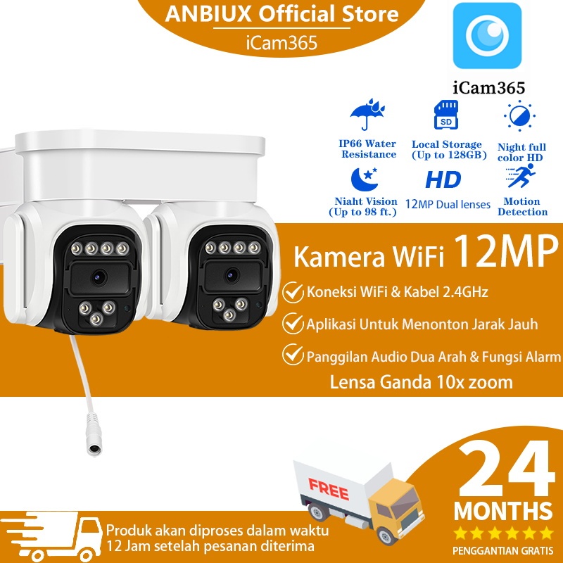 Jual 【Garansi 1 Tahun】 Kamera IP WiFi 12MP Luar Ruangan Lensa Ganda ...
