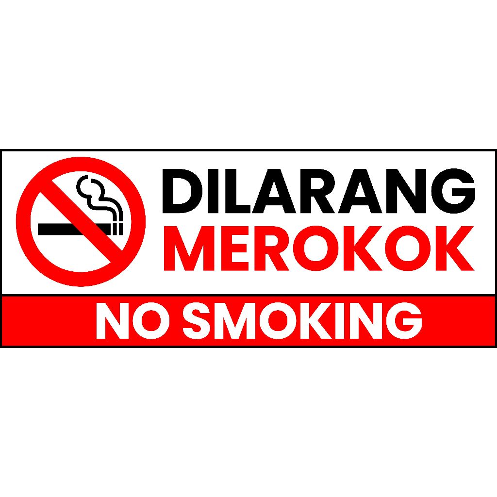 Jual STIKER LABEL TANDA SIMBOL DILARANG MEROKOK,AREA MEROKOK 30cmx10cm ...