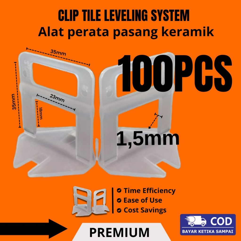 Jual Alat Perata Keramik 100 PCS Clips Klip 1.5 mm nat keramik - alat ...