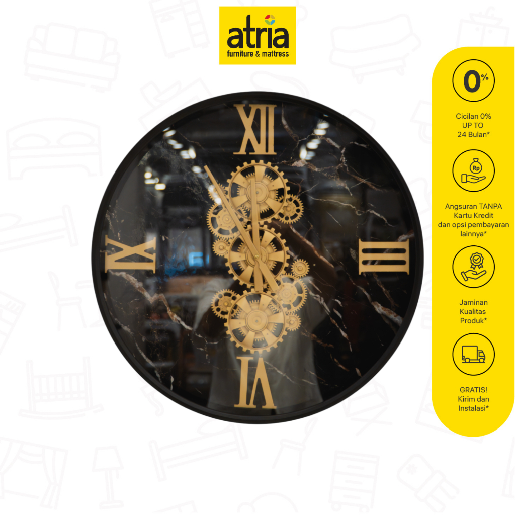Jual Atria Altair Side Table Clock A96 64X64X67CM BLACK | Shopee Indonesia