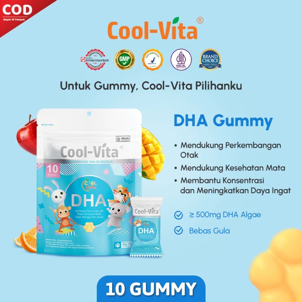 Jual Coolvita DHA Gummy Rasa Apel, Mangga, dan Jeruk | Untuk si Kecil ...