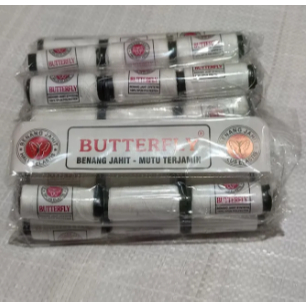 Jual Benang Jahit Butterfly / Benang Jahit Warna Putih Isi 36 ROLL ...