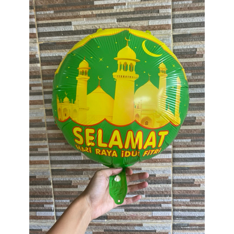 Jual balon foil ketupat balon pentungan bulat selamat hari raya idul ...