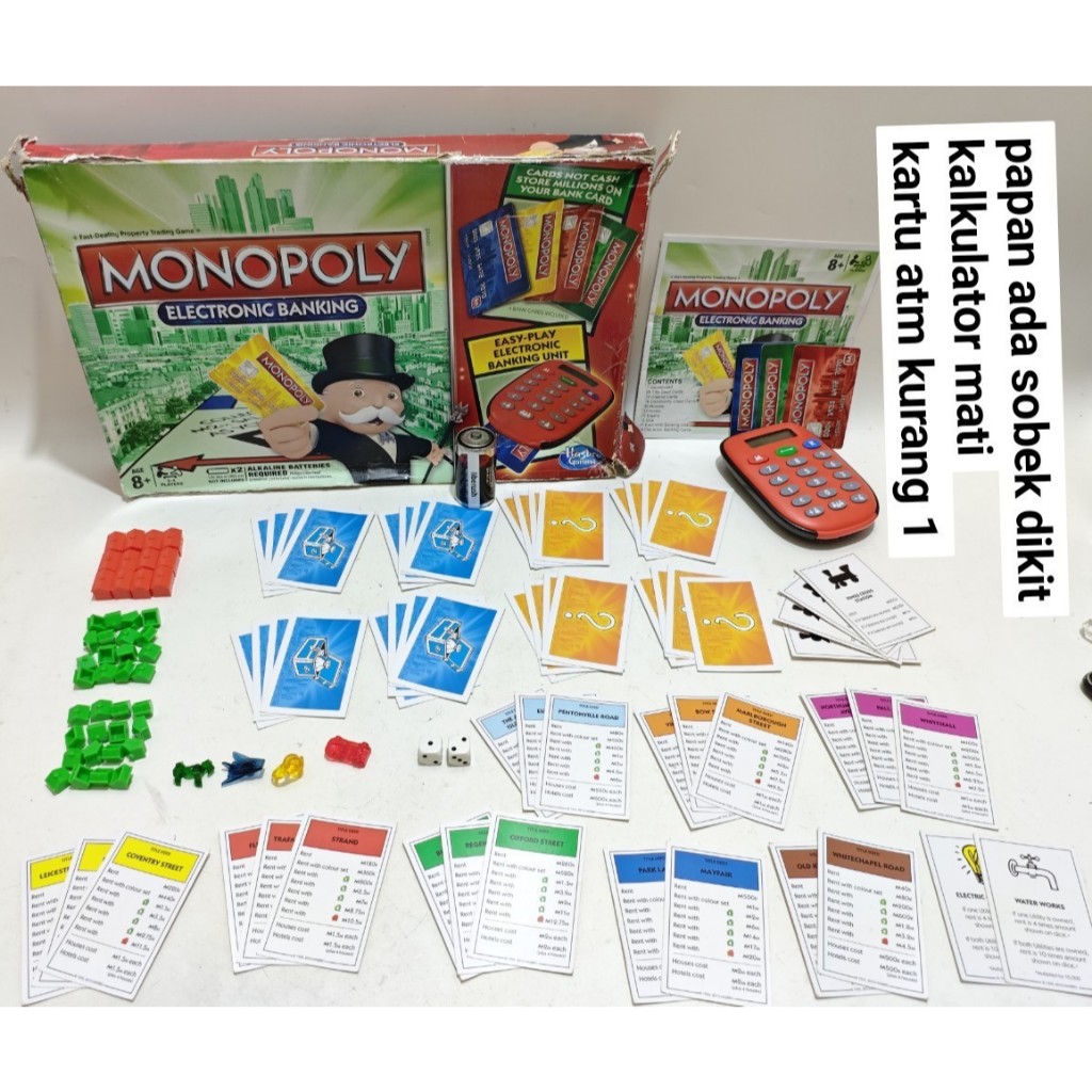 Jual hasbro monopoly electronic banking unit with bank card board game ...