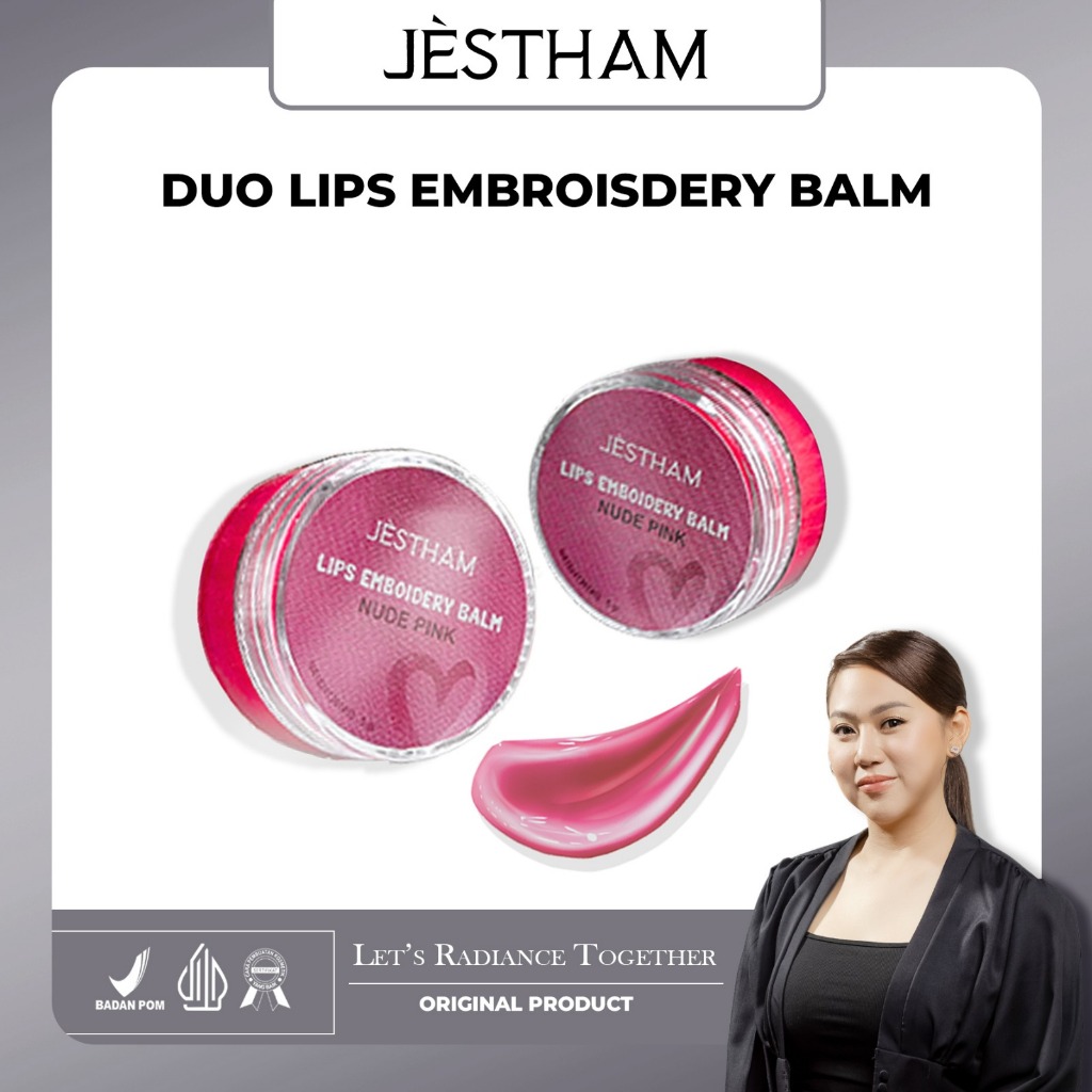 Jual Jestham Duo Lips Emboidery Balm - Lipbalm Pemerah Bibir | Shopee ...