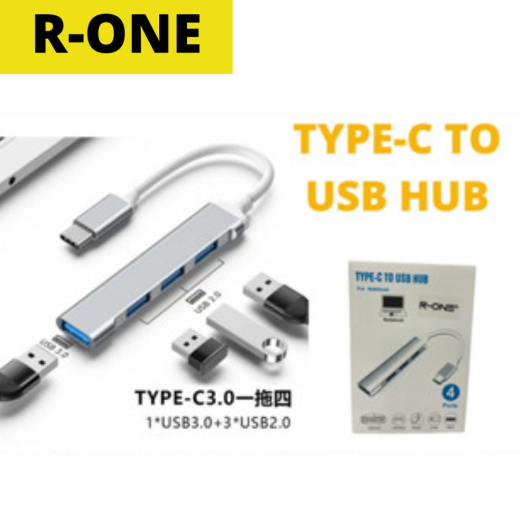 Jual R-ONE Usb Hub Type-c 4 Port 1 Usb 3.0 3 Usb 2.0 | Shopee Indonesia