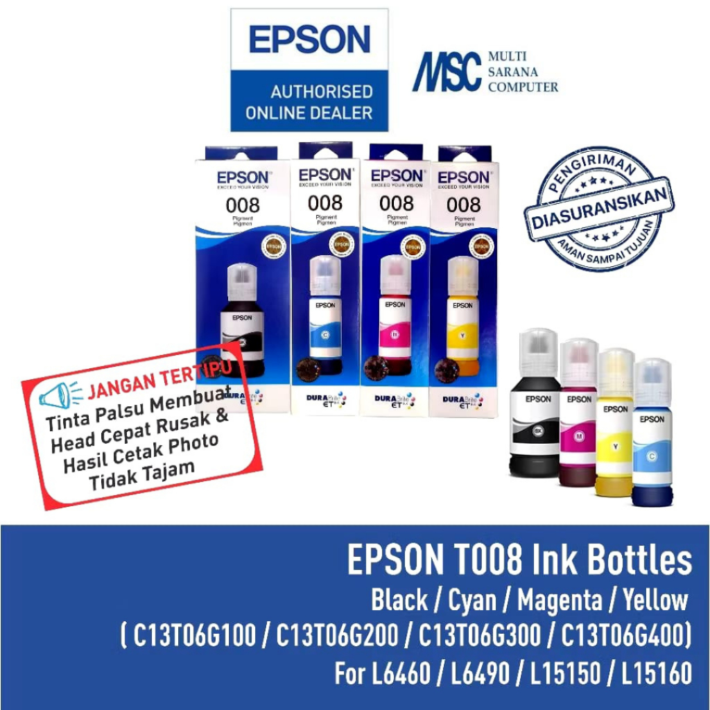 Jual EPSON TINTA T008 TINTA 008 L15150 L15160 L15180 L6550 L6580 ...