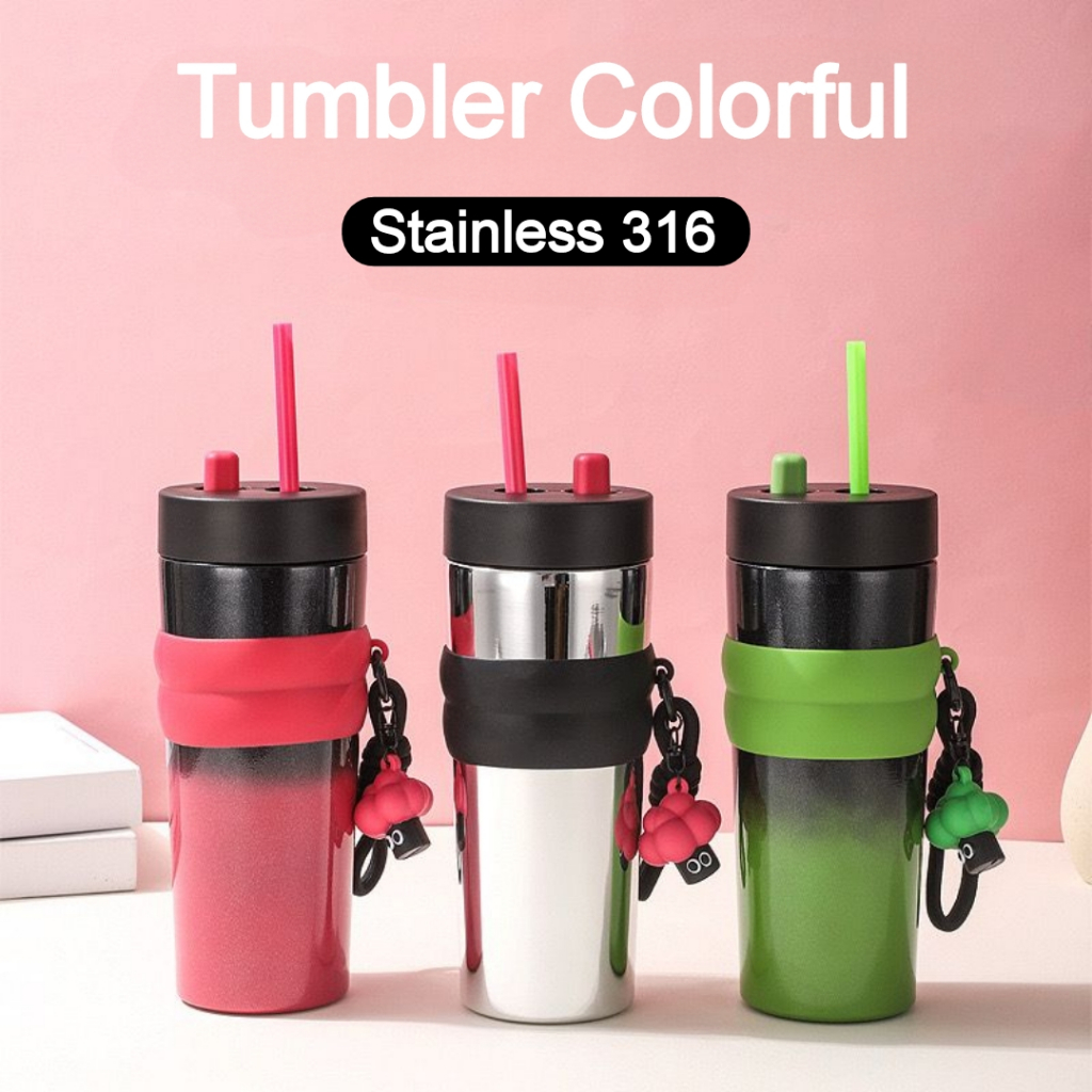 Jual TUMBLER MACAROON TUMBLER GRADASI WITH HANDLE GANTUNGAN 710ML TUMBLER CUP AESTHETIC ...